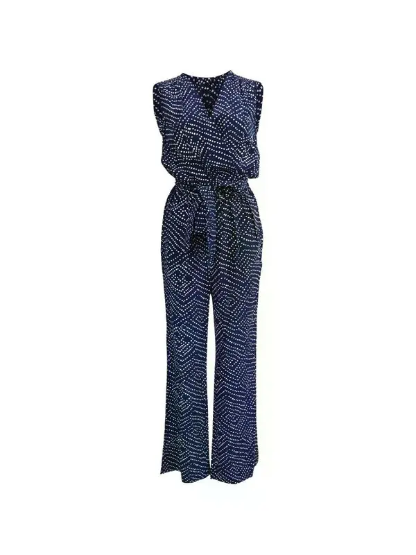 Diane Von Furstenberg Dotted Belted Jumpsuit - Blue