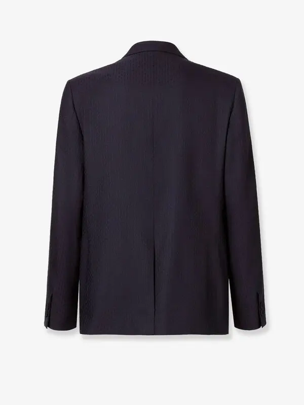 Fendi Formal Wool And Cotton Blazer - Blue
