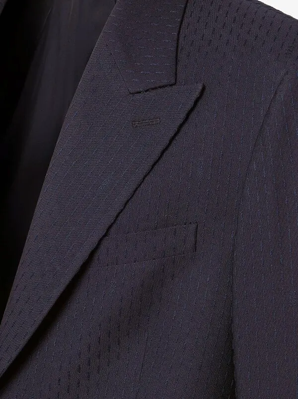 Fendi Formal Wool And Cotton Blazer - Blue