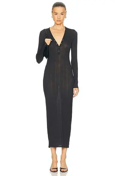 NEGATIVE UNDERWEAR Whipped Henley Dress - Black