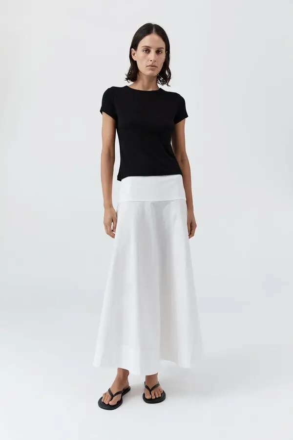 ST AGNI Cotton Blend Circle Hem Maxi Skirt