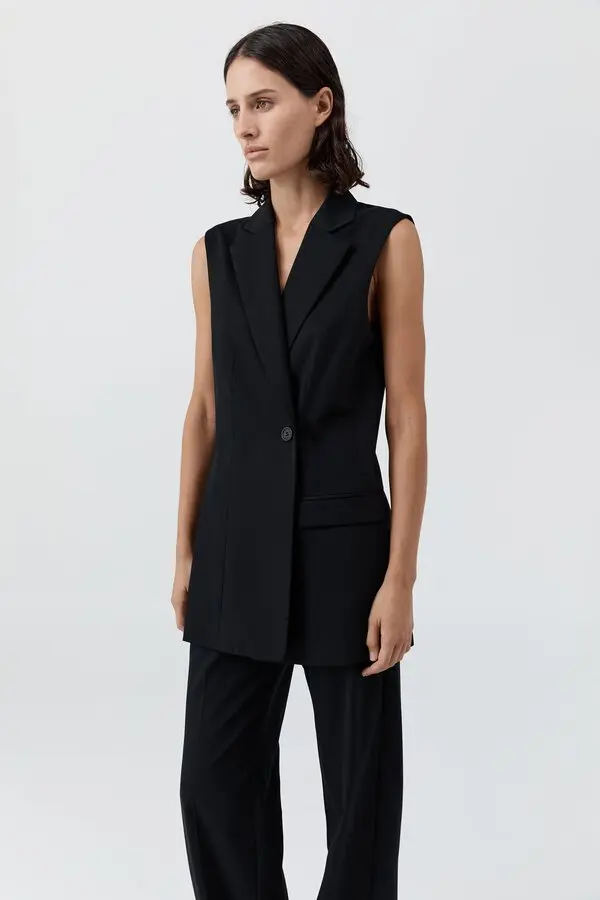 ST AGNI Wool Sleeveless Split Blazer