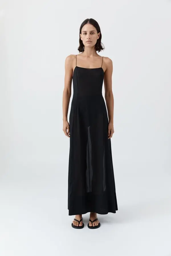 ST AGNI Sheer Silk Slip Dress