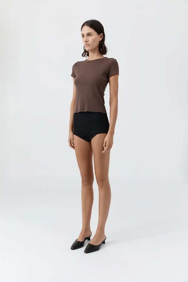 ST. AGNI Wool Tailored Mini Short