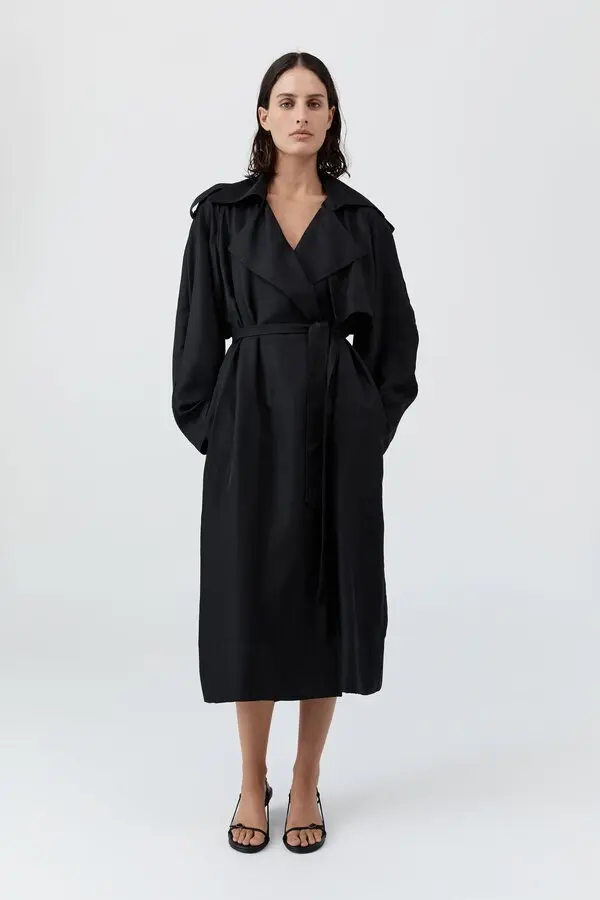 ST AGNI Silk Twill Relaxed Trench