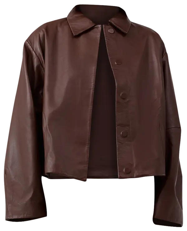 ST. AGNI Cocoon Leather Jacket - Rum