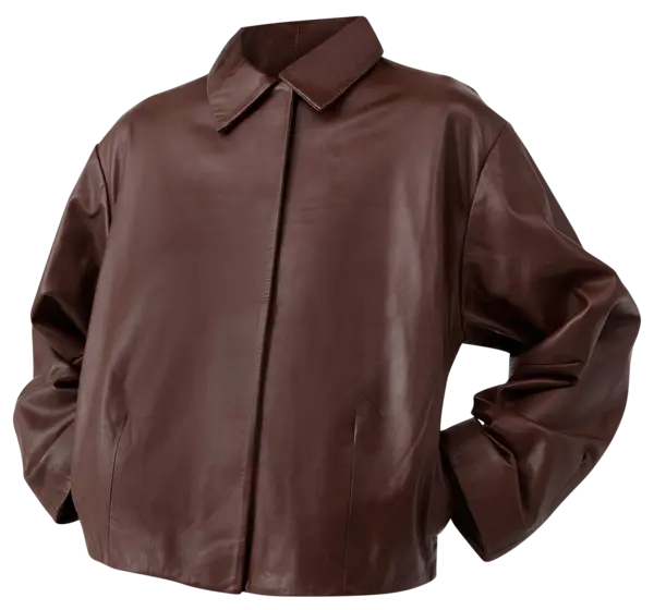 ST. AGNI Cocoon Leather Jacket - Rum