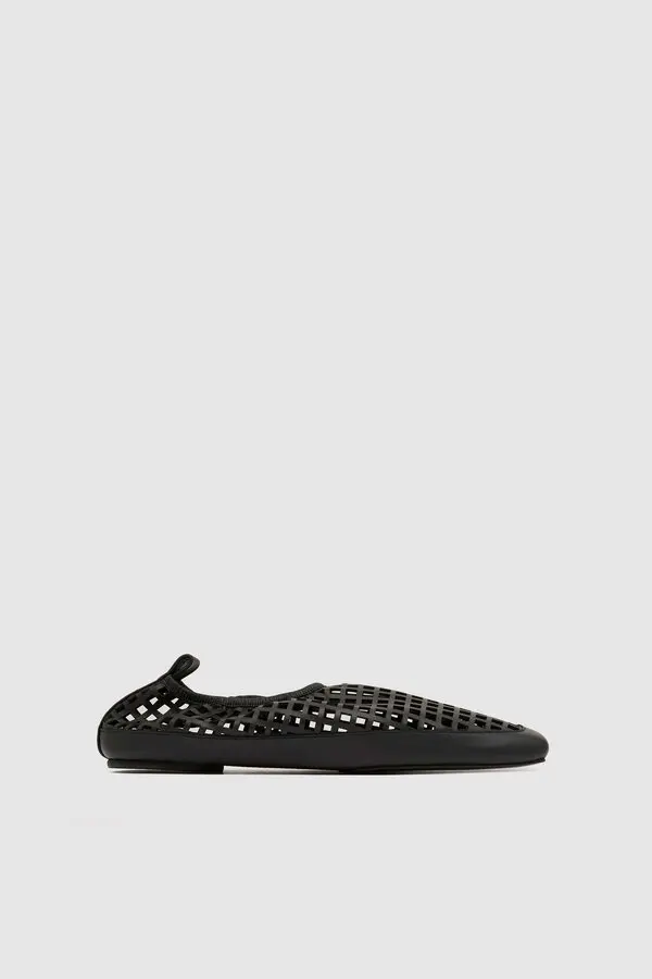 ST. AGNI Perforated Square Toe Flat