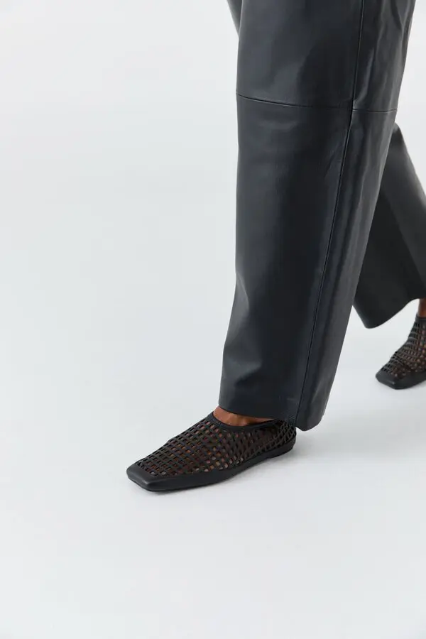 ST. AGNI Perforated Square Toe Flat