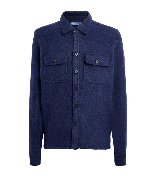 Polo Ralph Lauren Wool-blend Felt Overshirt - Navy
