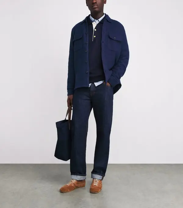 Polo Ralph Lauren Wool-blend Felt Overshirt - Navy