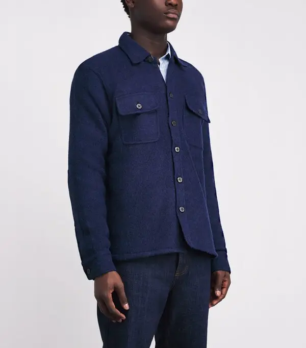 Polo Ralph Lauren Wool-blend Felt Overshirt - Navy