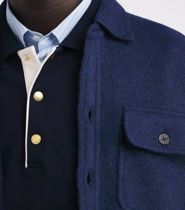 Polo Ralph Lauren Wool-blend Felt Overshirt - Navy