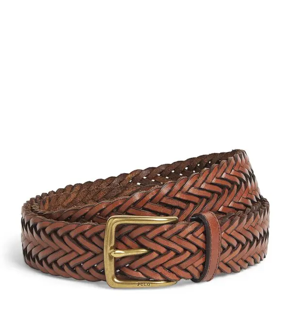 Polo Ralph Lauren Braided Leather Belt - Ivory