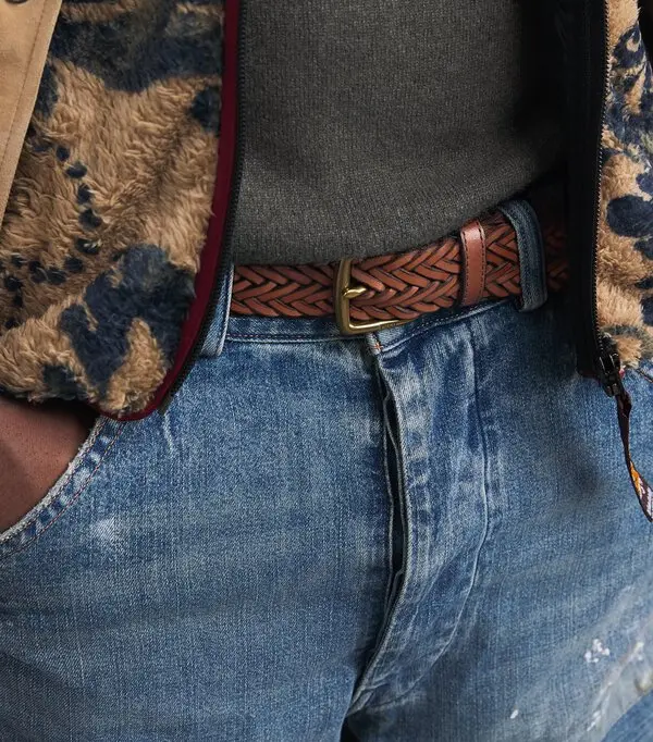 Polo Ralph Lauren Braided Leather Belt - Ivory