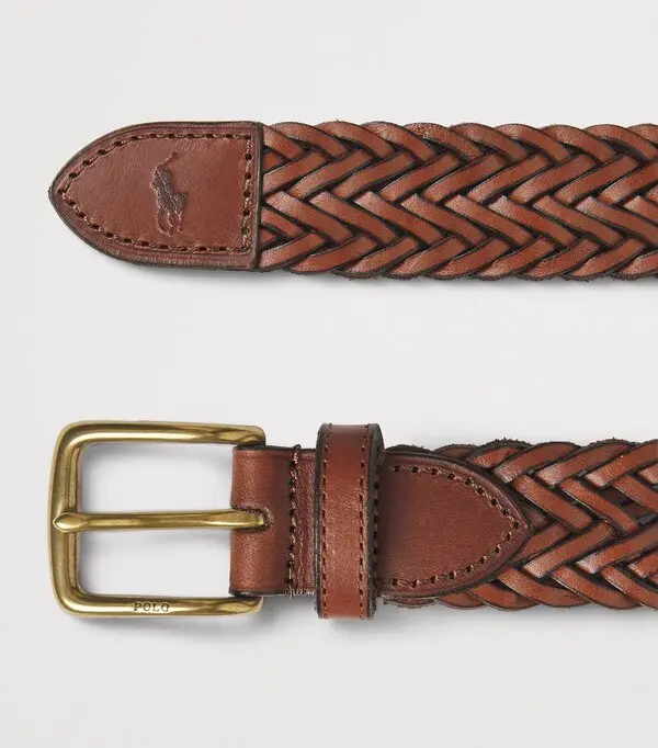 Polo Ralph Lauren Braided Leather Belt - Ivory