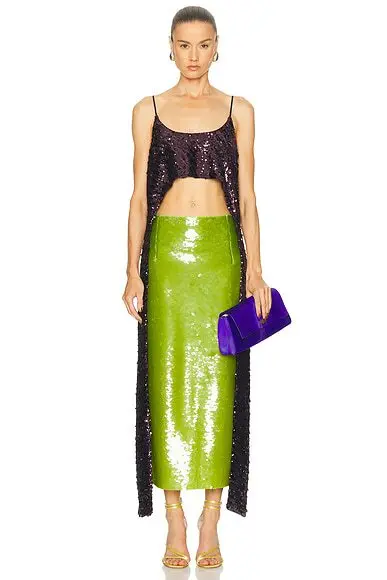 Rabanne Sequined High-low Tank Top