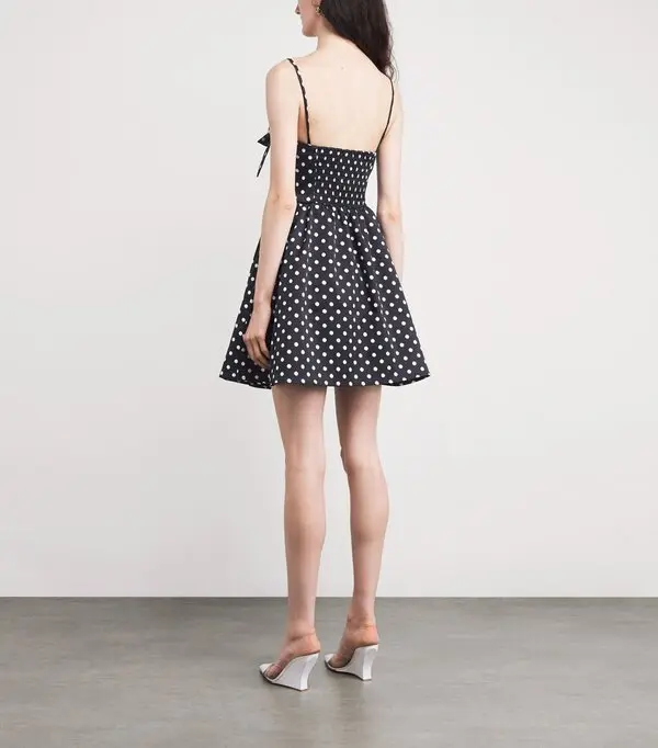 GANNI Satin Polka-dot Mini Dress