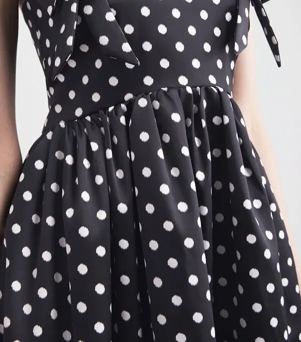 GANNI Satin Polka-dot Mini Dress