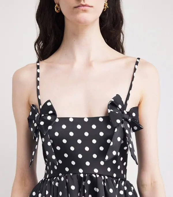 GANNI Satin Polka-dot Mini Dress