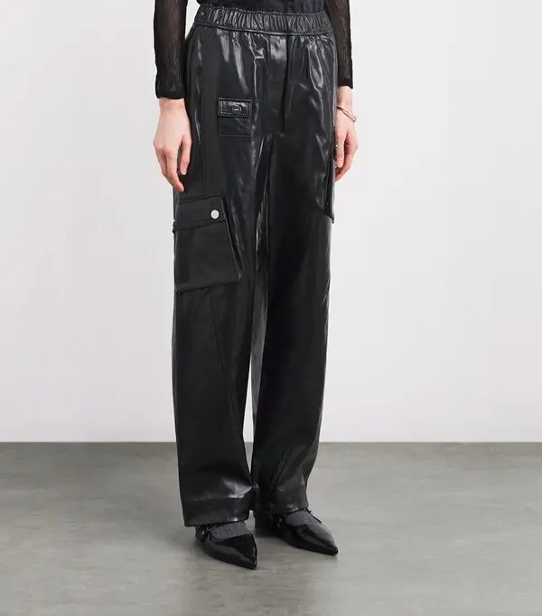 GANNI Recycled Leather-blend Cargo Trousers