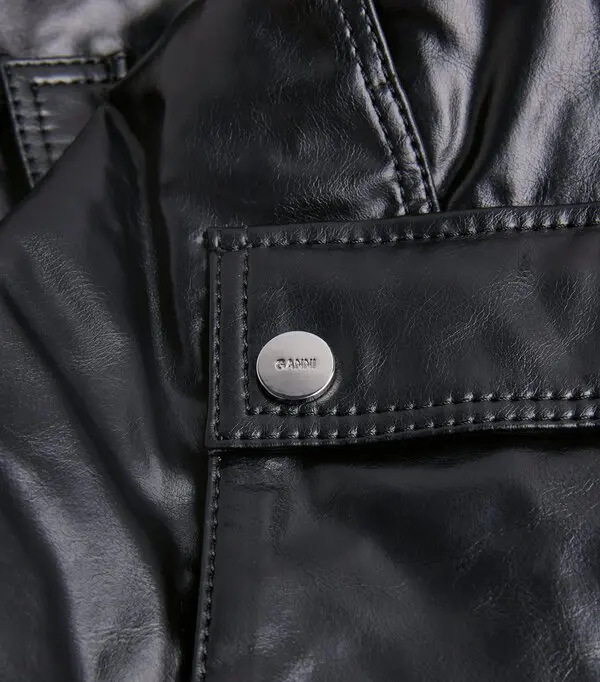 GANNI Recycled Leather-blend Cargo Trousers