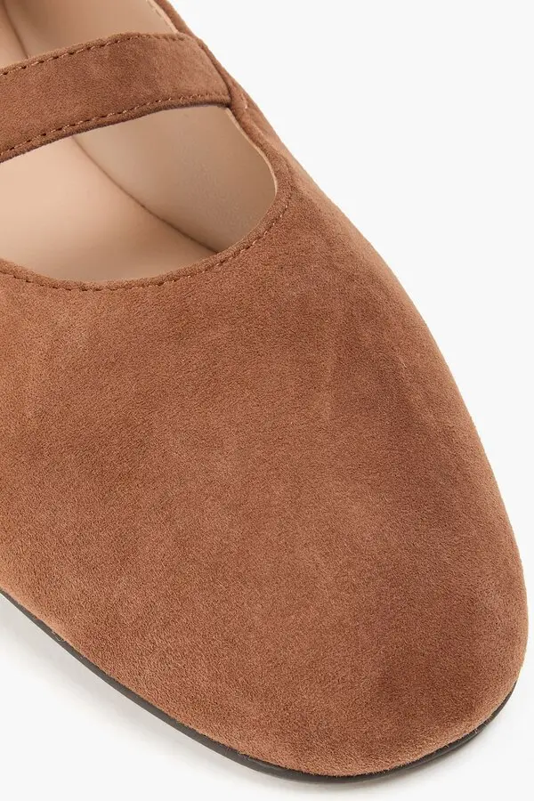 STUART WEITZMAN Kyra Suede Mary Jane Flats