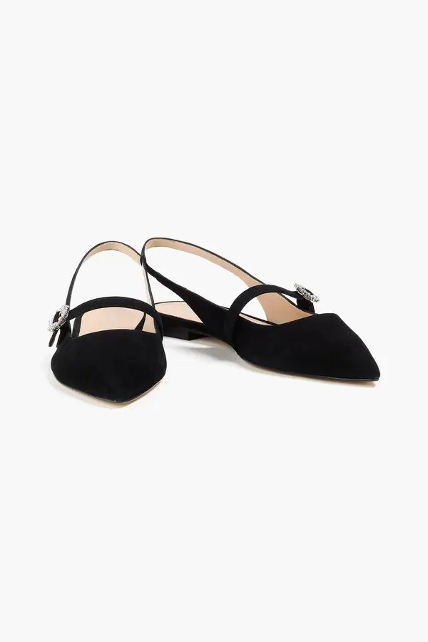 STUART WEITZMAN Aura Suede Mary Jane Slingback Flats