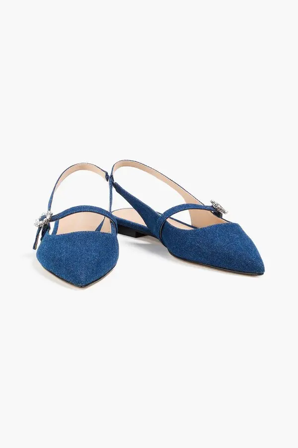 STUART WEITZMAN Aura Denim Slingback Mary Jane Flats