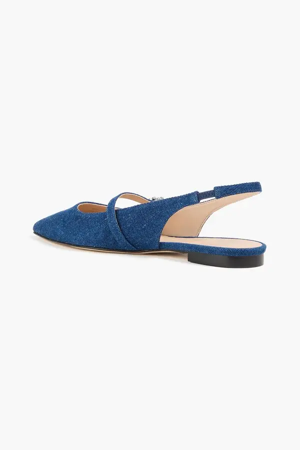 STUART WEITZMAN Aura Denim Slingback Mary Jane Flats