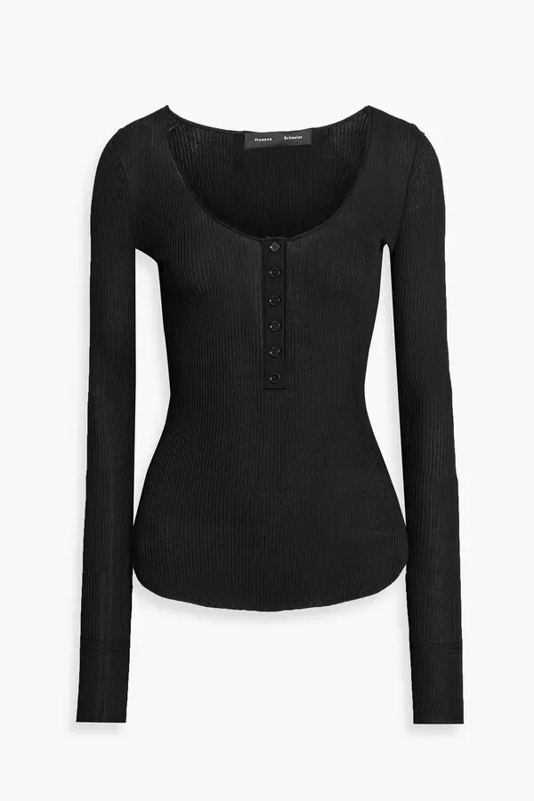 Proenza Schouler Boyd Ribbed-knit Sweater - Black