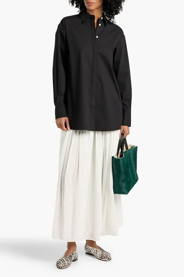 Proenza Schouler Addy Cotton-blend Poplin Shirt - Black