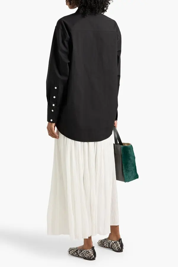 Proenza Schouler Addy Cotton-blend Poplin Shirt - Black