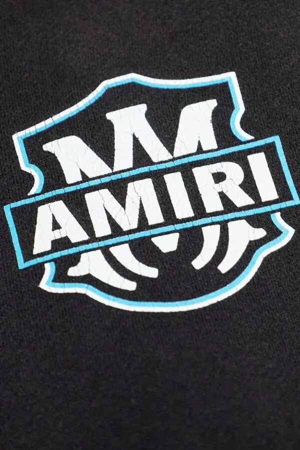 Amiri Logo Detailed Zip Up Cotton Hoodie
