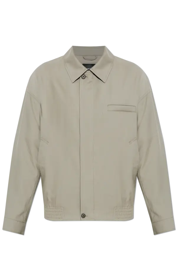 Emporio Armani Wool Jacket With Collar - Grey