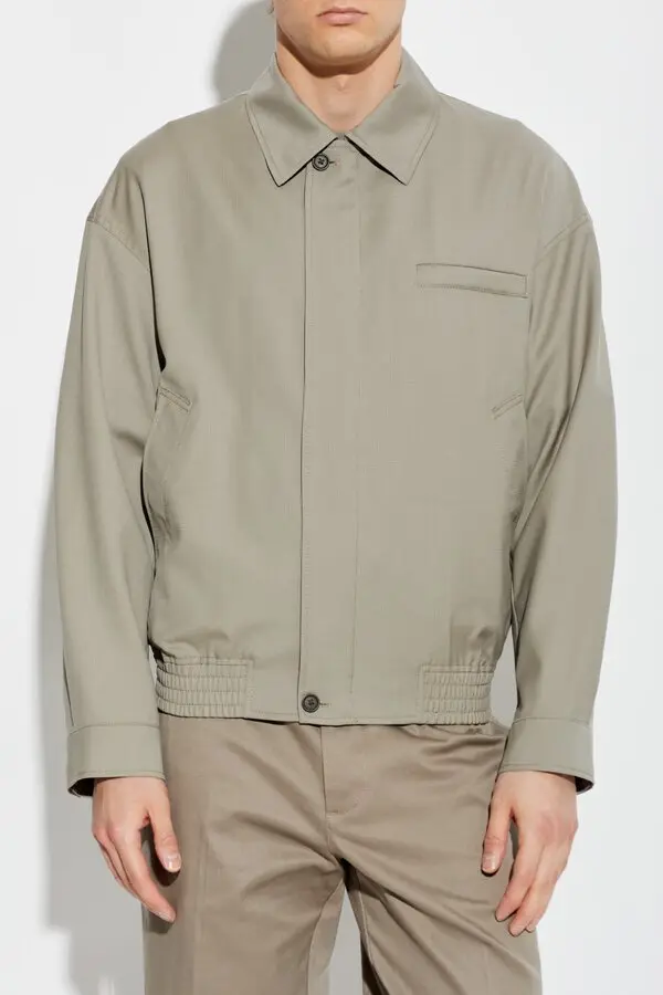 Emporio Armani Wool Jacket With Collar - Grey