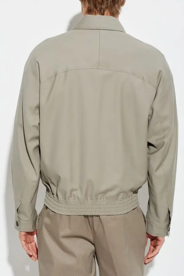 Emporio Armani Wool Jacket With Collar - Grey