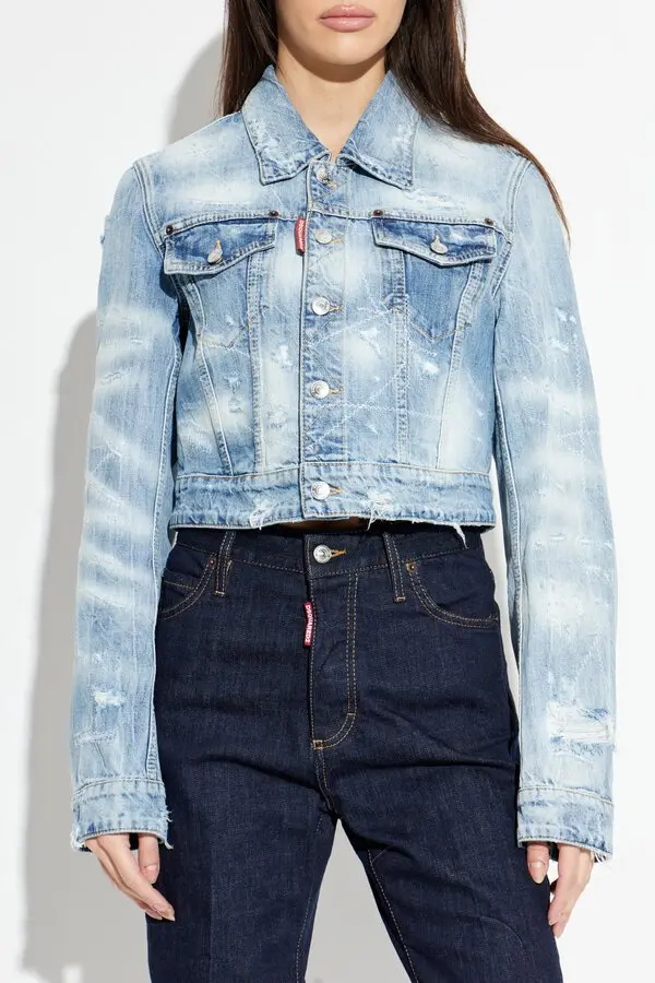 Dsquared2 Vintage-effect Denim Jacket - Blue