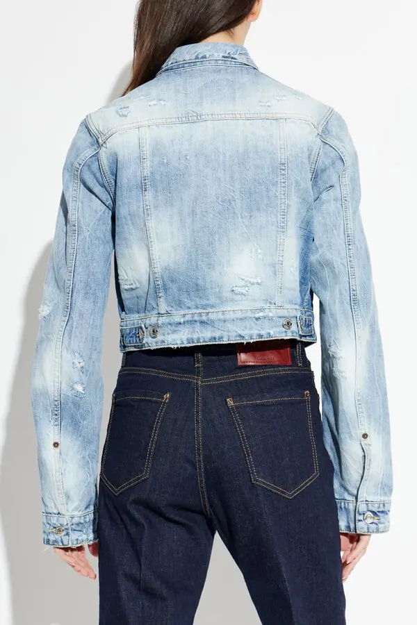 Dsquared2 Vintage-effect Denim Jacket - Blue