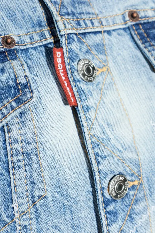 Dsquared2 Vintage-effect Denim Jacket - Blue