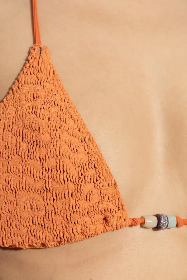 Bond Eye Beaded Bikini Top - Orange