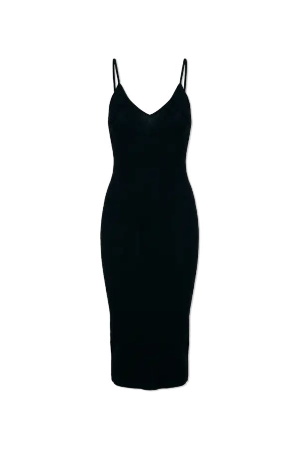 JIL SANDER Wool Dress With Bare Shoulders - Black