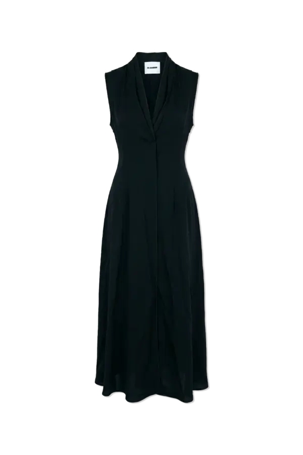 JIL SANDER Sleeveless Midi Dress - Black