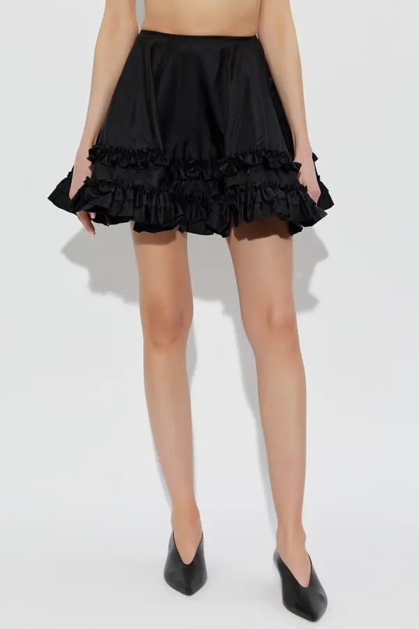 GANNI Ruffled Mini Skirt - Black