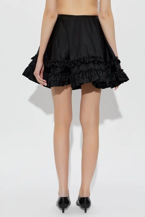 GANNI Ruffled Mini Skirt - Black