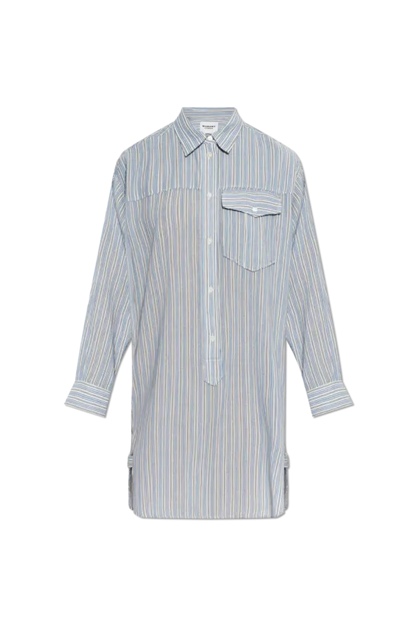 MARANT ETOILE Loriane Shirt Dress - Light Blue