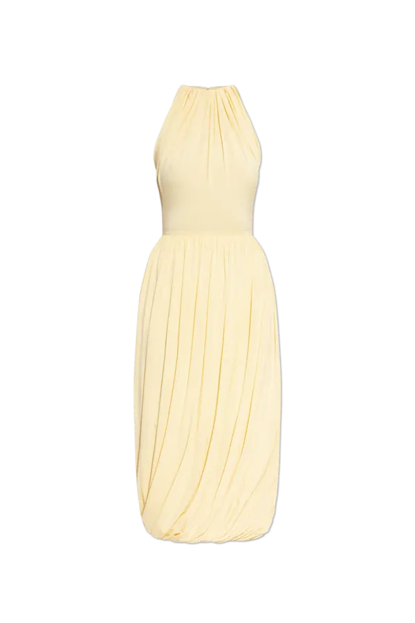 Alaïa Draped Midi Dress - Yellow