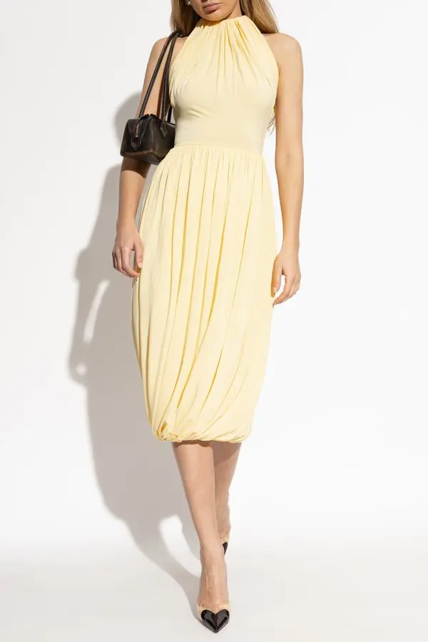 Alaïa Draped Midi Dress - Yellow