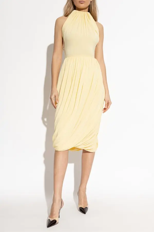Alaïa Draped Midi Dress - Yellow