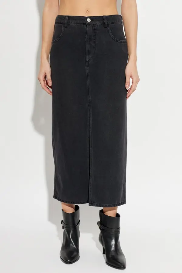 Isabel Marant Étoile Faharia Denim Midi Skirt - Black